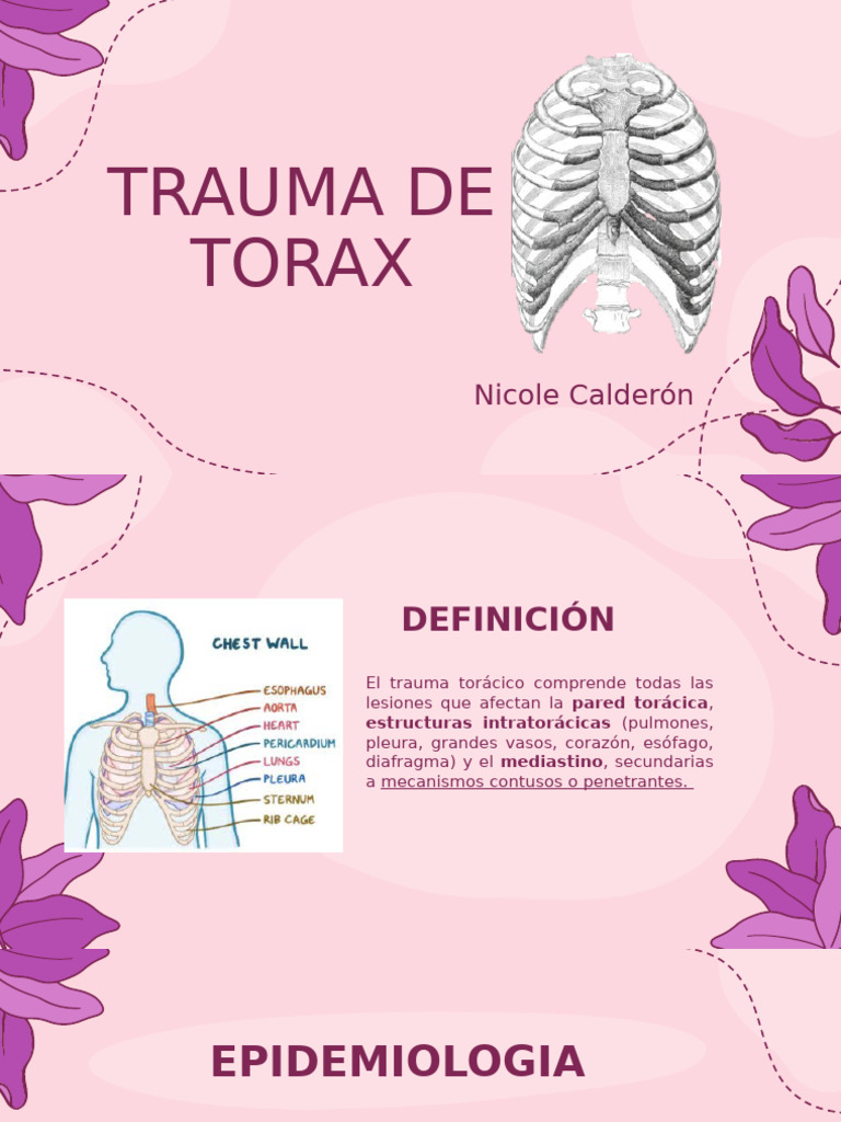 Trauma de Tórax | PDF | Tórax (anatomía humana) | Enfermedades y ...