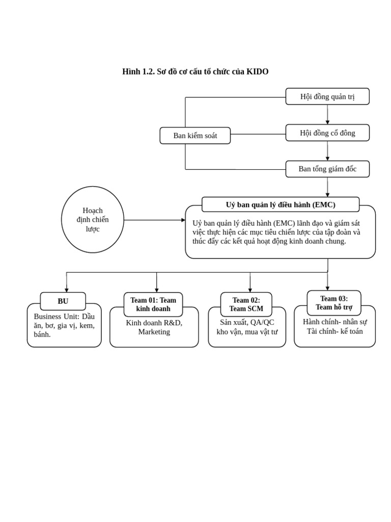 Sơ Đồ Cơ Cấu Tổ Chức Của KIDO | PDF