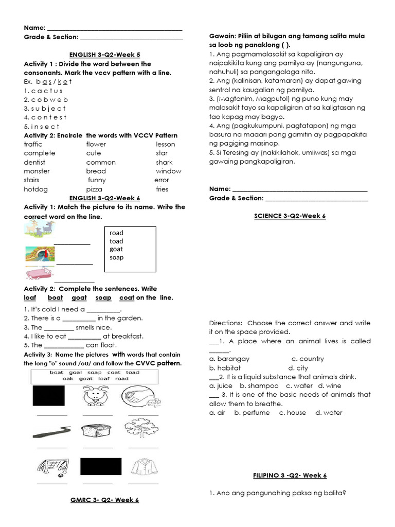 AnswerSheet Q2 Week6 | PDF