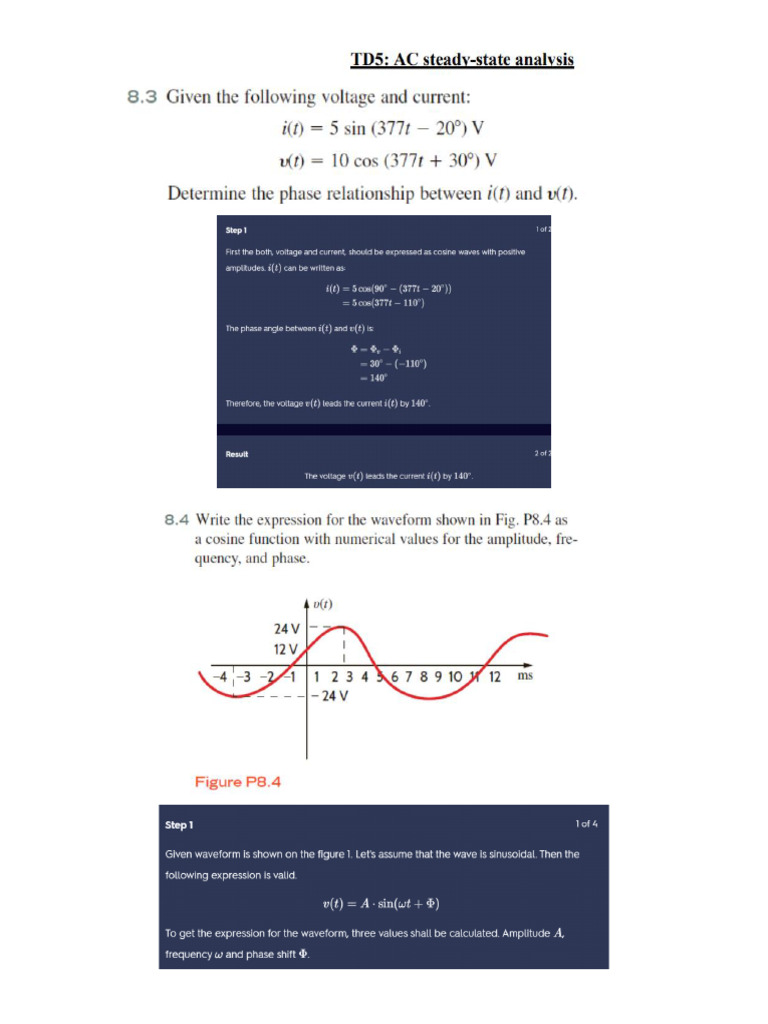 Electrical Circuit Exam TD5 | PDF