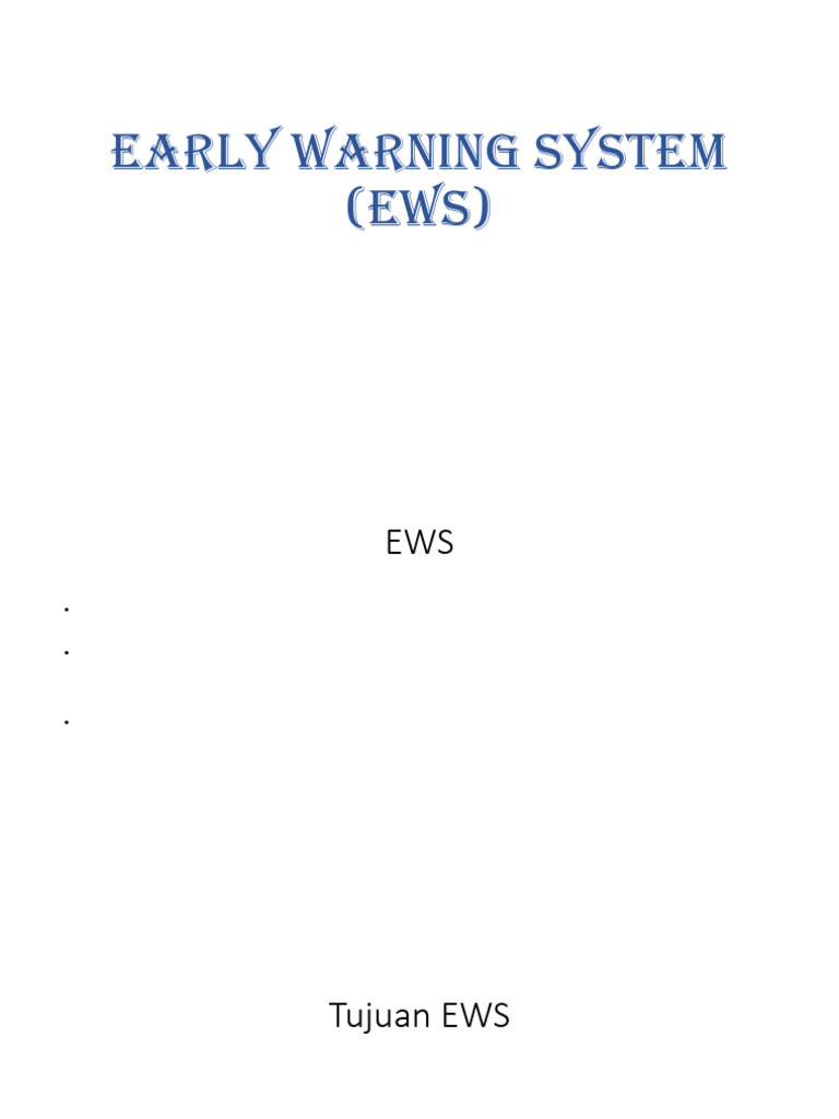 Early Warning System (EWS) | PDF