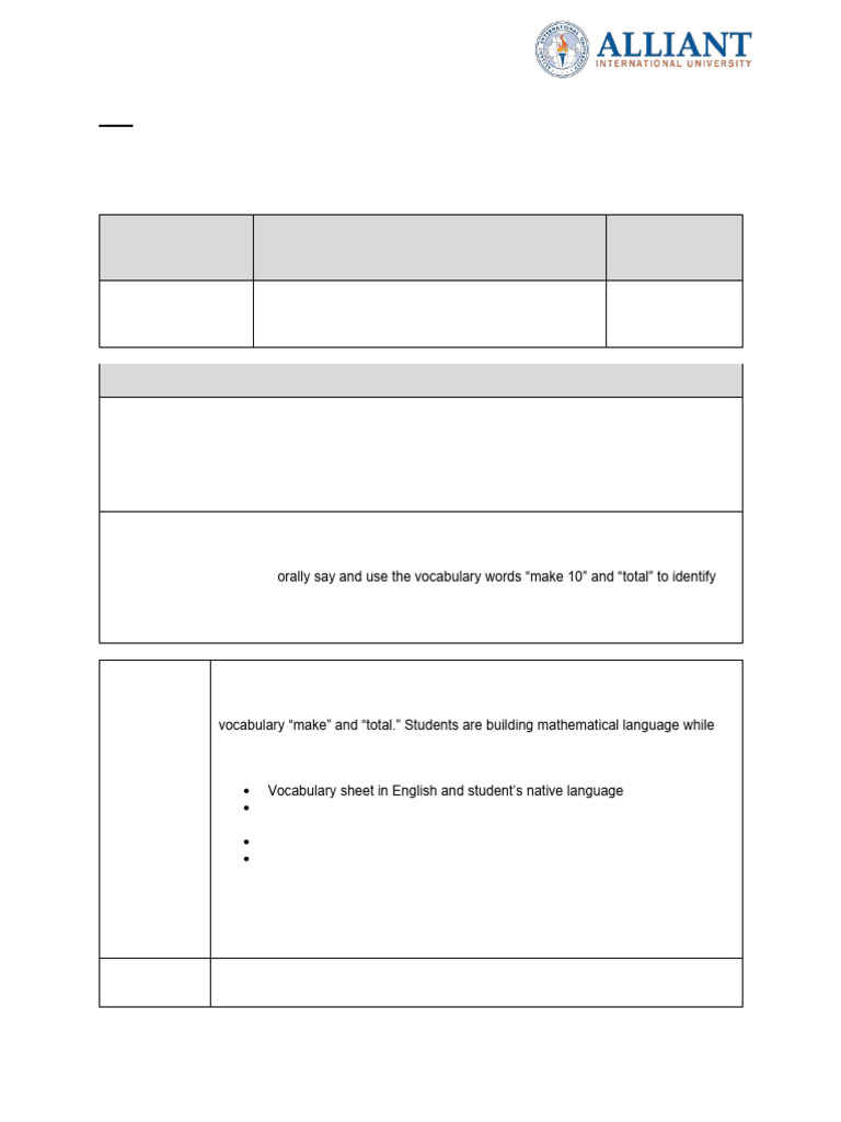 Designated ELD LP Sample 1 | PDF | Vocabulary | Toys
