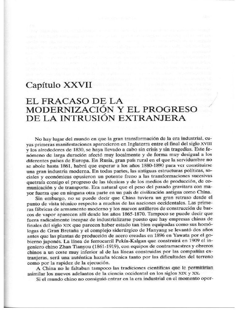 Gernet, J., El Mundo Chino, C27, El Fracaso de La Modernización, Pág ...
