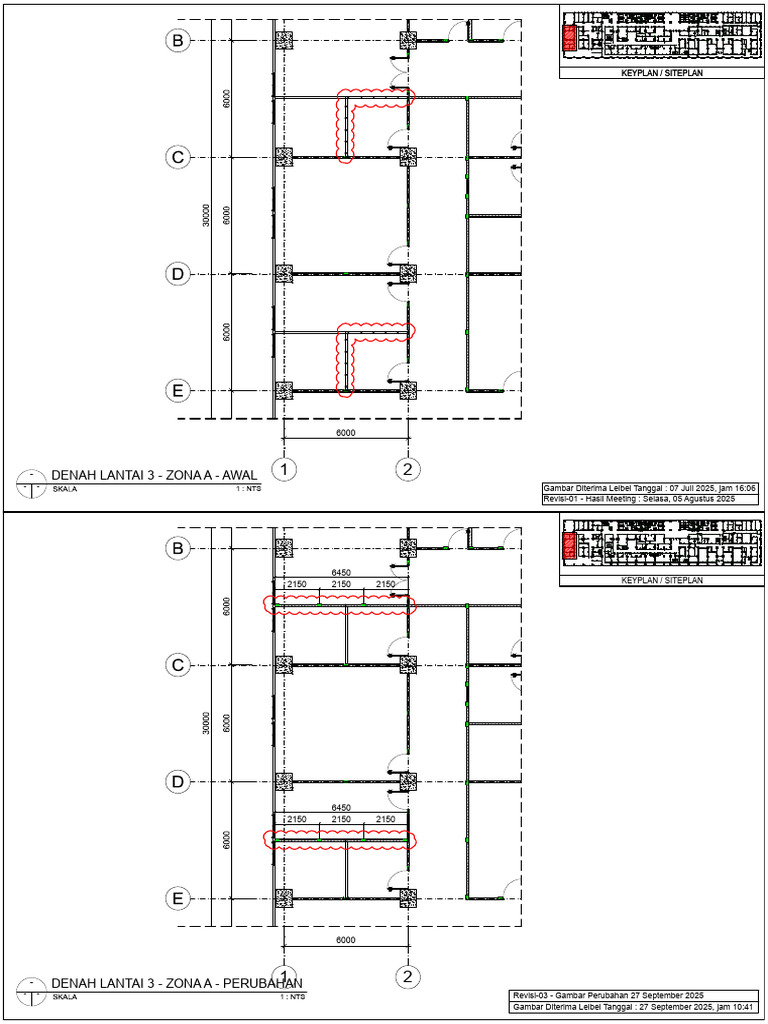 Denah Lantai 3 Zona A Perubahan 2025 | PDF