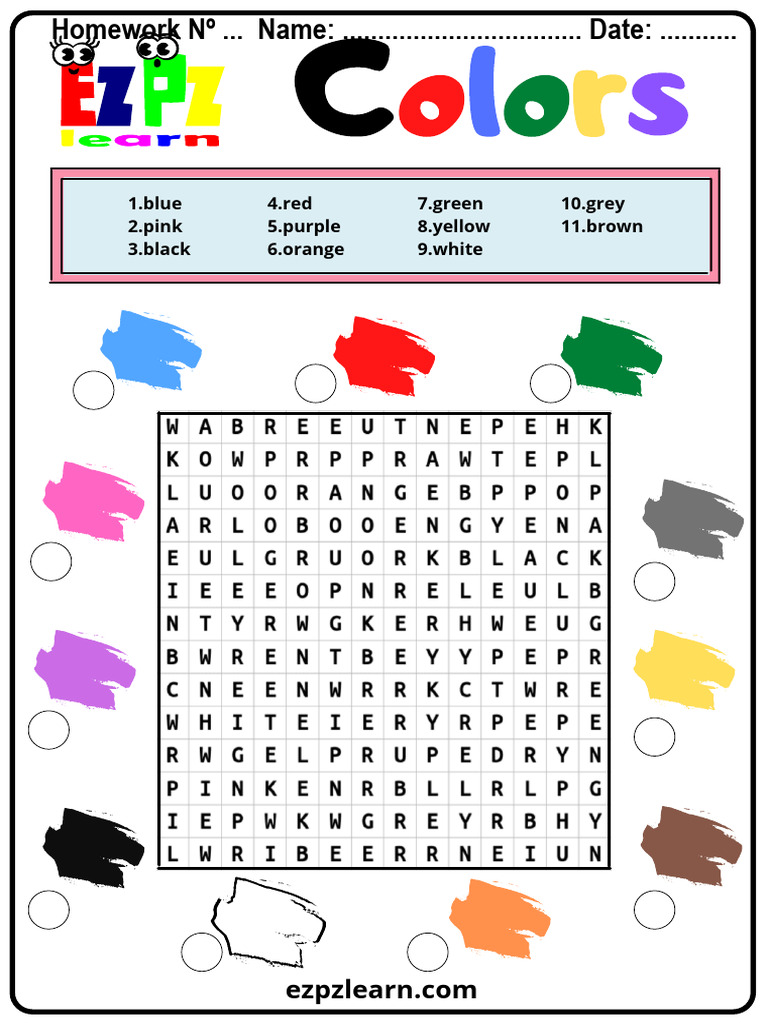 Colors Homework | PDF