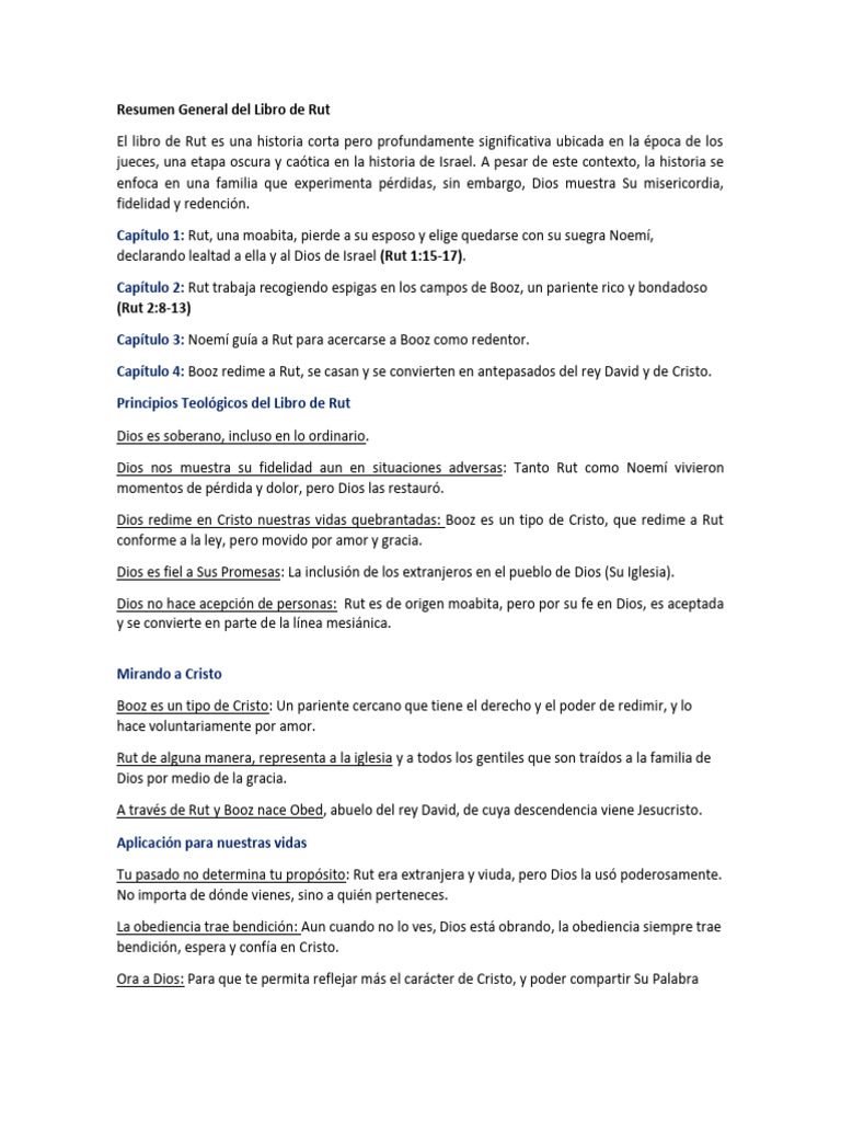 Resumen General Del Libro de Rut | PDF