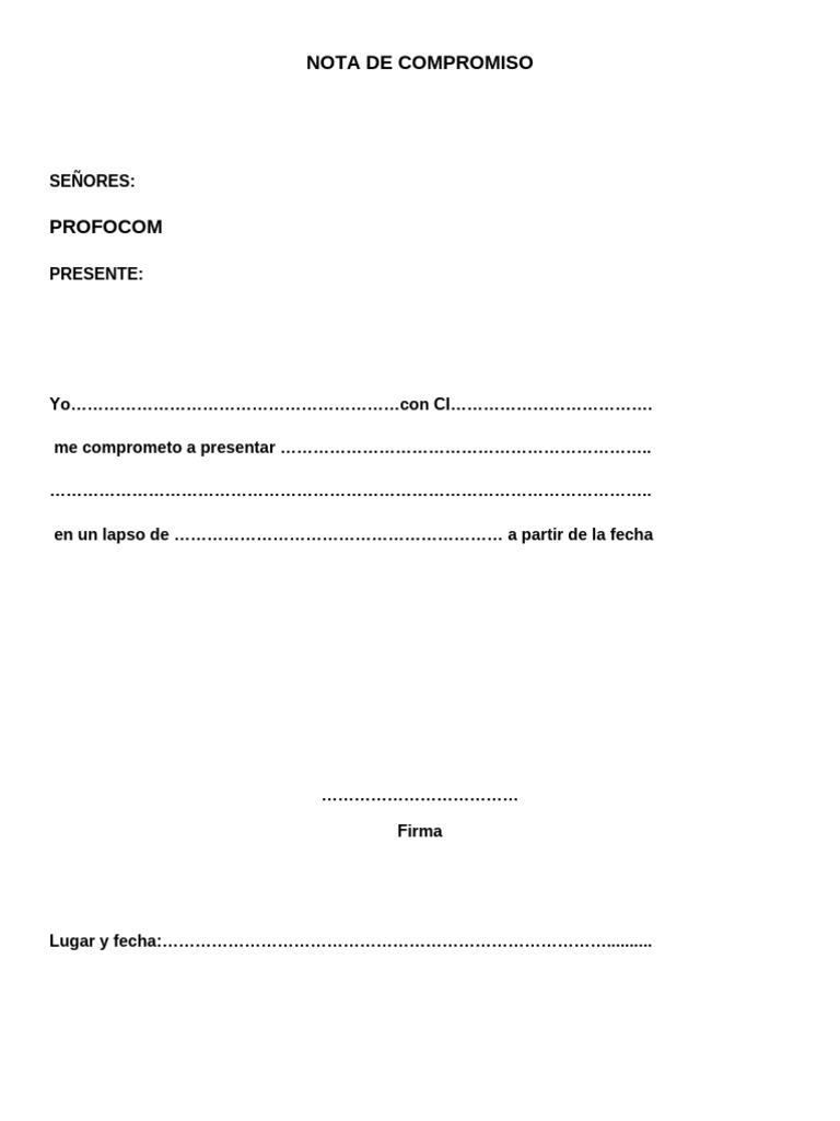 Nota de Compromiso Educativa | PDF