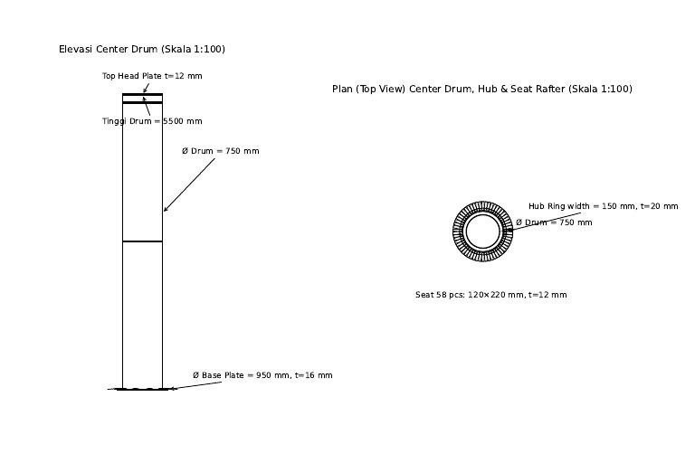 Center Drum Cone Roof 2D | PDF