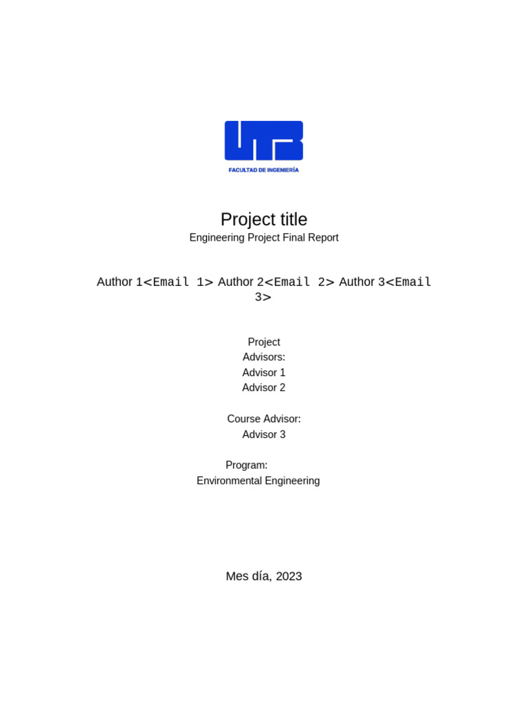 Engineering Project Report Template UTB IAMB | PDF | Conceptual Model ...