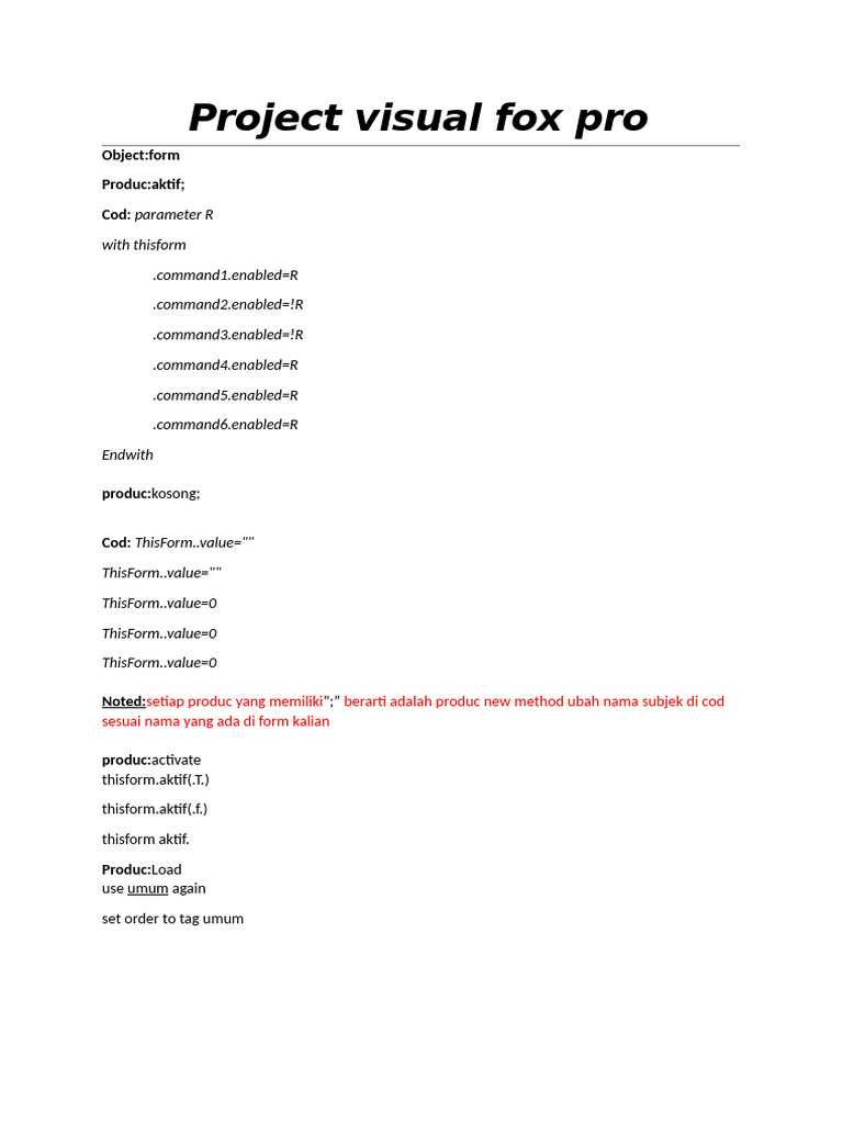 Project Visual Fox Pro | PDF