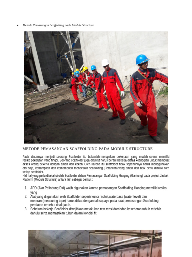Metode Pemasangan Scaffolding Pada Module Structure | PDF