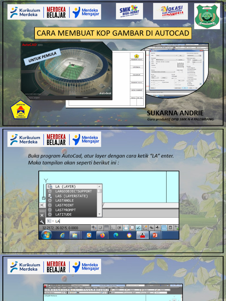 Bahan Ajar Cara Membuat Kop Gambar Di Autocad | PDF