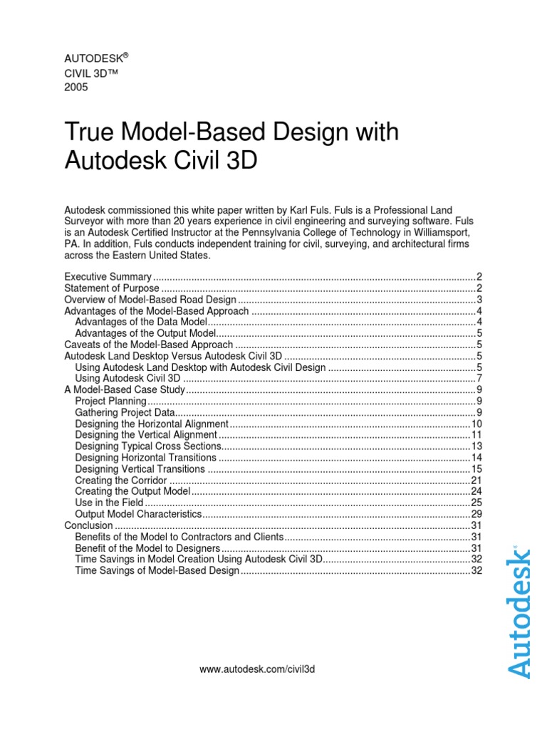 Model Based Design Civil3D WP | PDF | Data Model | 3 D Computer Graphics