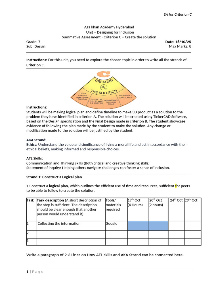 Criterion C: Design Solution Assessment | PDF | Learning | Cognition