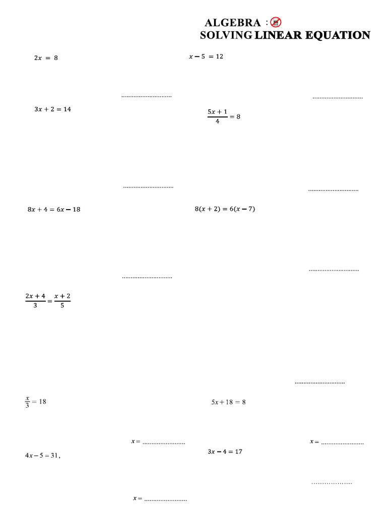 Linear Equations | PDF