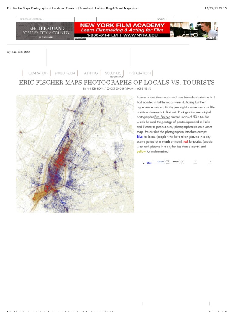 Eric Fischer Maps Photographs of Locals vs. Tourists - Trend Land ...