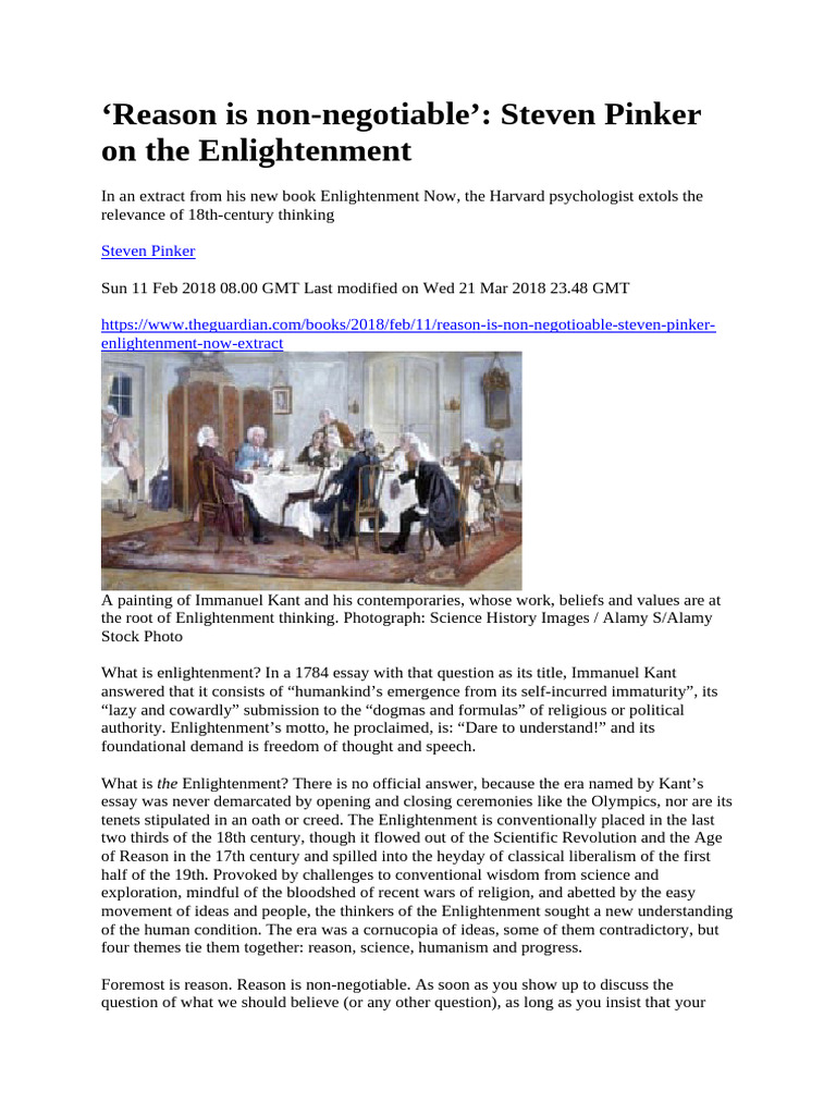Enlightenment Ideals: Reason, Science, Humanism | PDF | Reason | Age Of ...