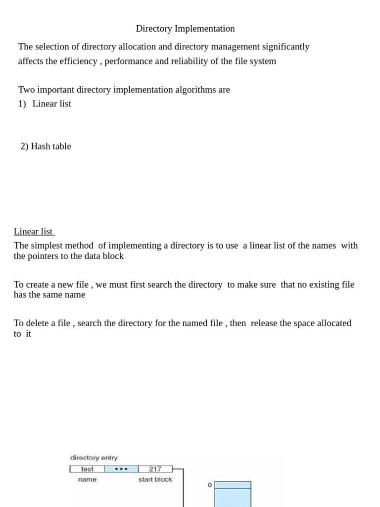 Directory Implementation | PDF | Computer File | Pointer (Computer Programming)