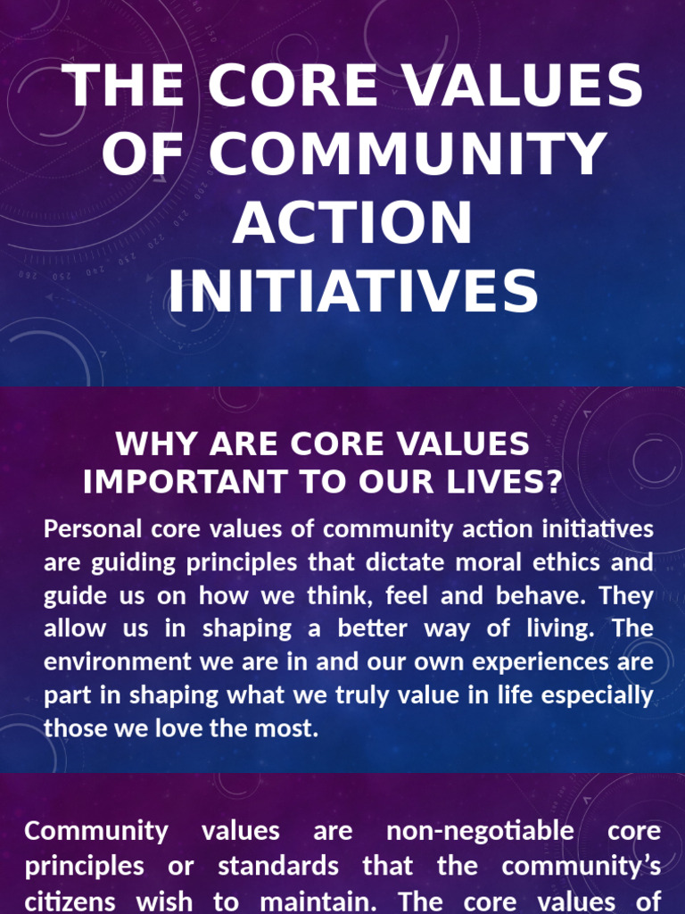 Core Values of Community Action Initiatives | PDF | Social Equality ...