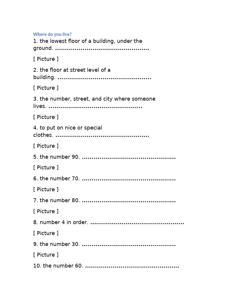 A1 Movers Vocabulary With Pictures | PDF | Chess | Chess Theory