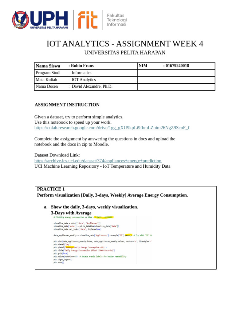 IOT Analytics - Assignment 4 - Robin Frans | PDF | Quartile | Statistical Analysis