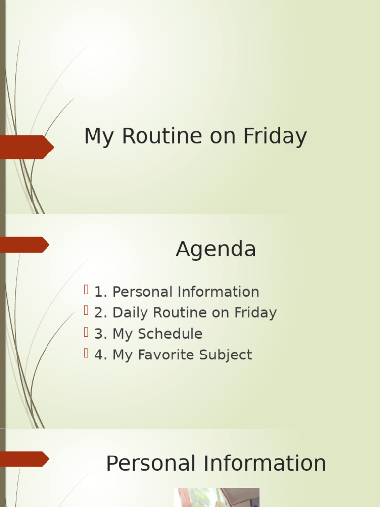 My Friday Routine and Schedule | PDF