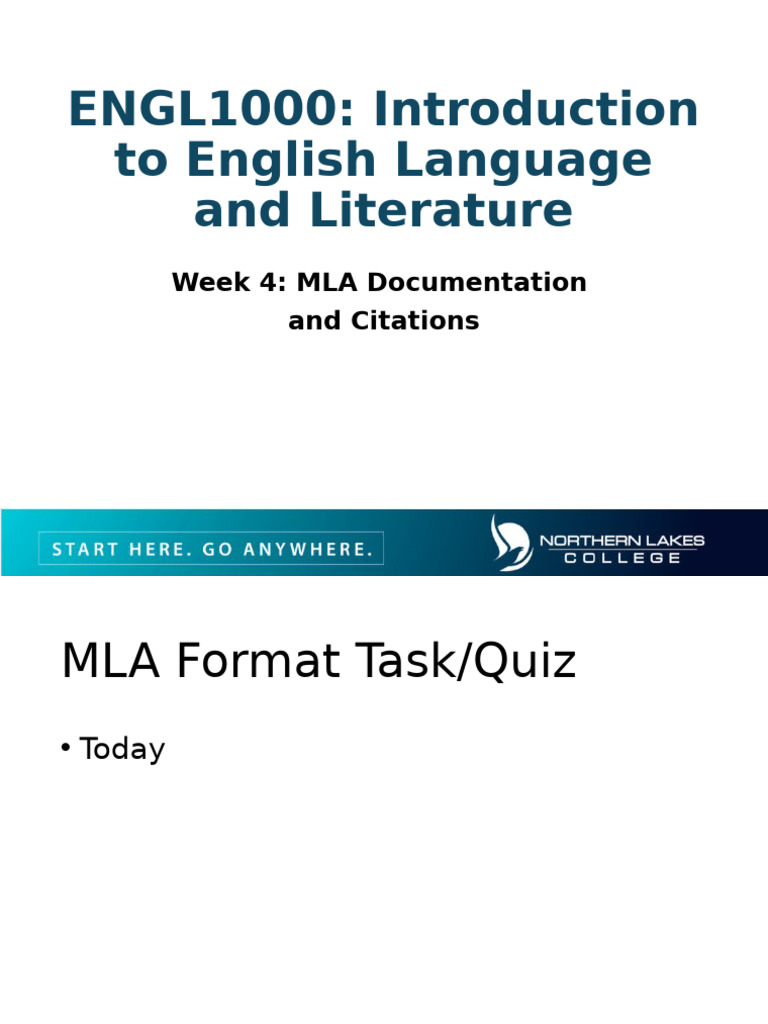 Week 4 MLA Documentation and Citation - May 14th | PDF | Citation ...