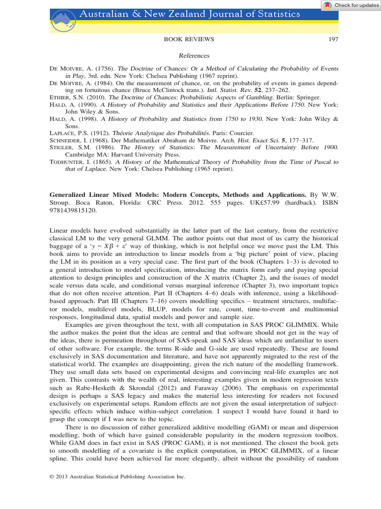 Aus NZ J of Statistics - 2013 - Heller - Generalized Linear Mixed ...