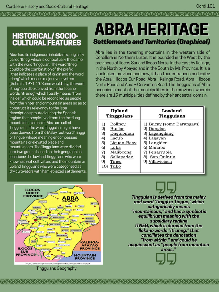 Abra's Tingguian Heritage and History | PDF | Funeral | Wedding