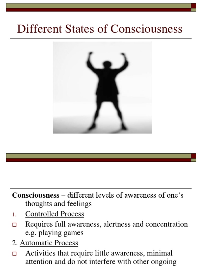 Different States of Consciousness | PDF | Rapid Eye Movement Sleep | Sleep