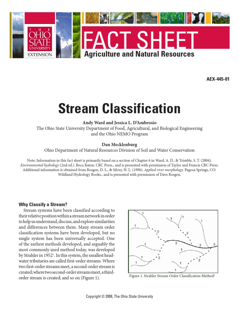 A Ex 44501 Stream Classification | PDF | Stream | Geomorphology