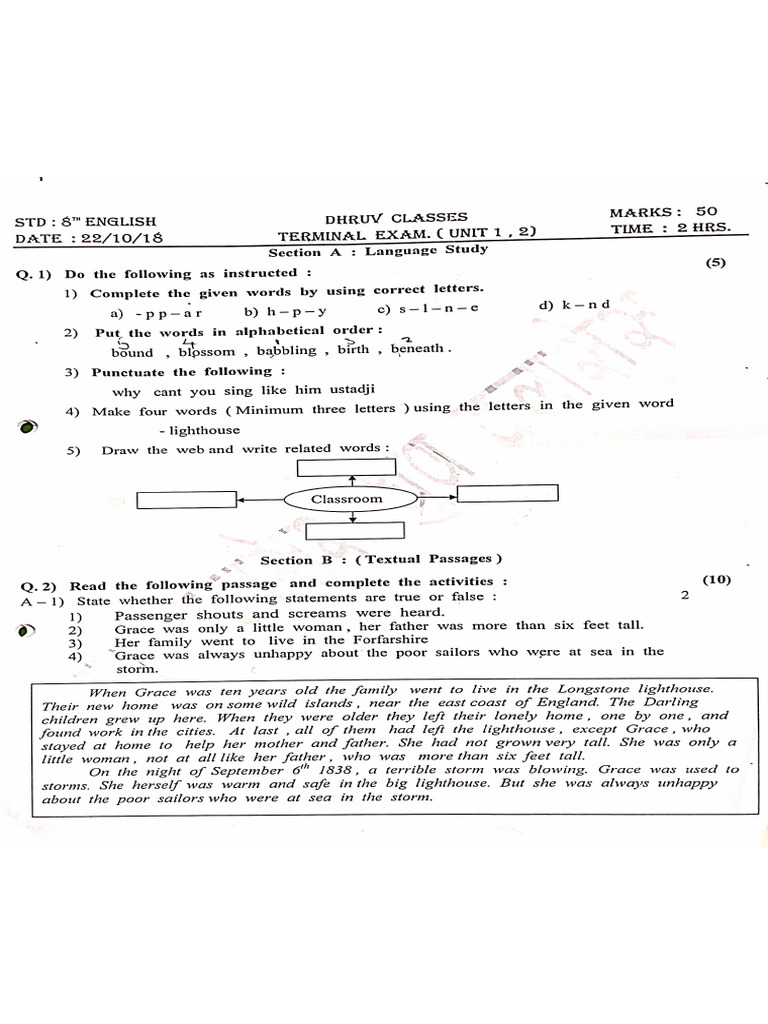 8 TH English Terminal 22-23 | PDF
