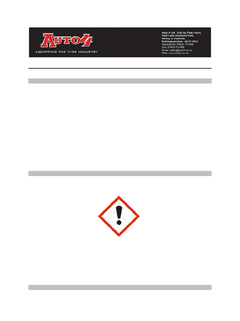 Ruglyde Tyre Bead Lube Safety Data Sheet | PDF | Labor Relations ...