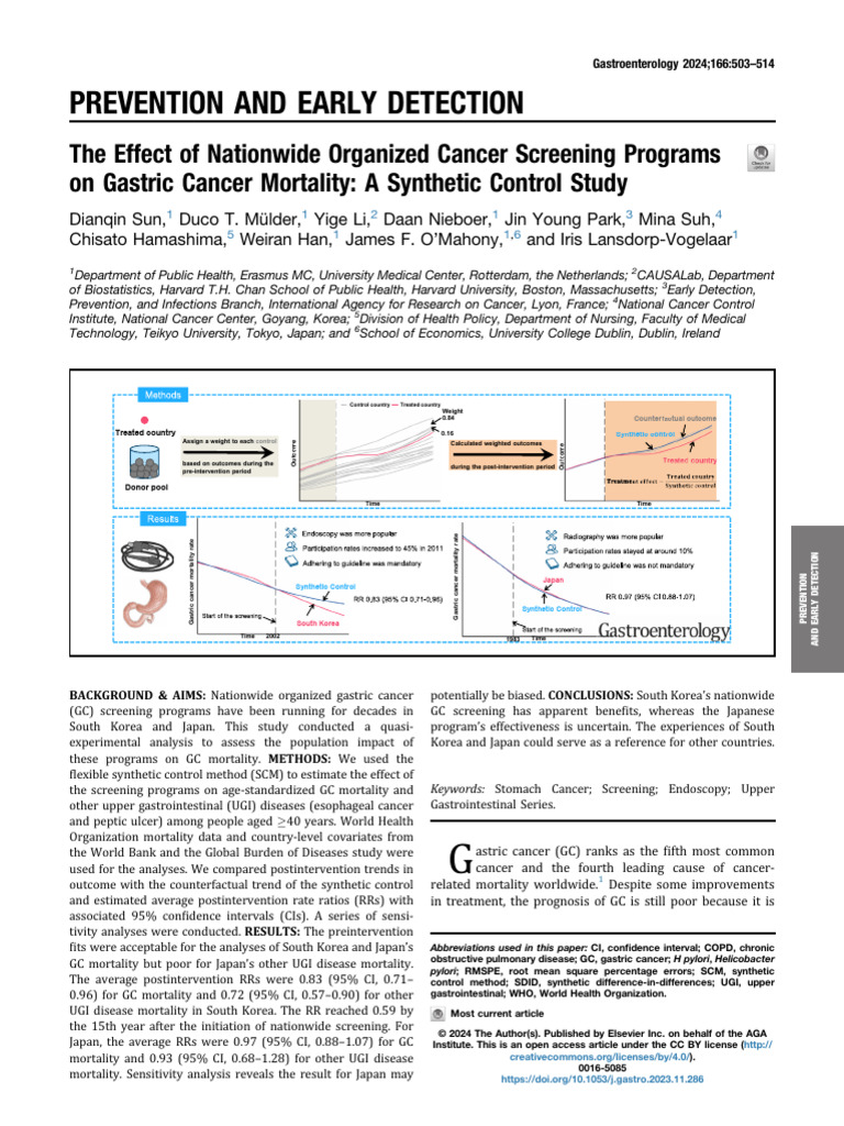 The Effect of Nationwide Organized Cancer Screenin | PDF | Screening ...