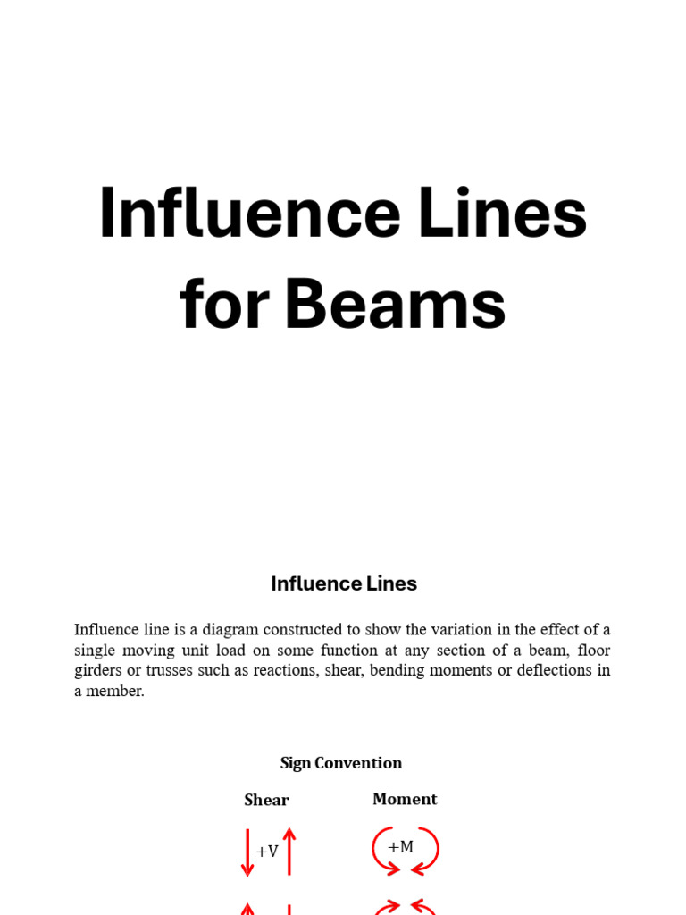 Influence Lines for Beam Analysis | PDF | Bending | Beam (Structure)