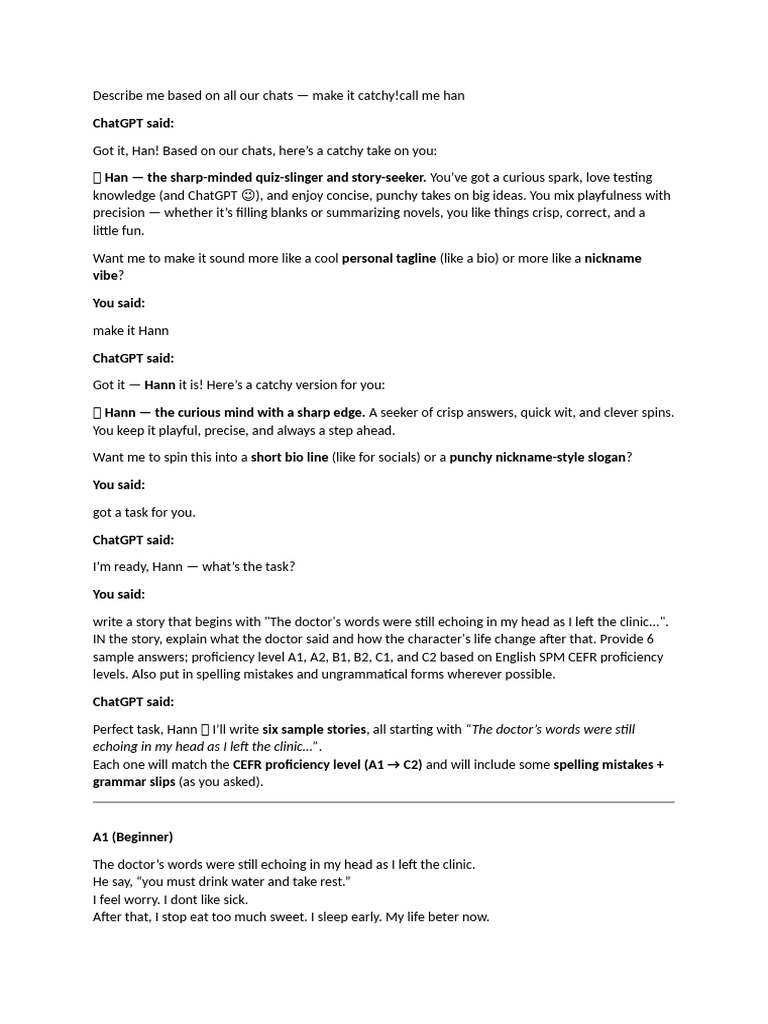 Samples For Marking Exercise 10Hb | PDF | Linguistics