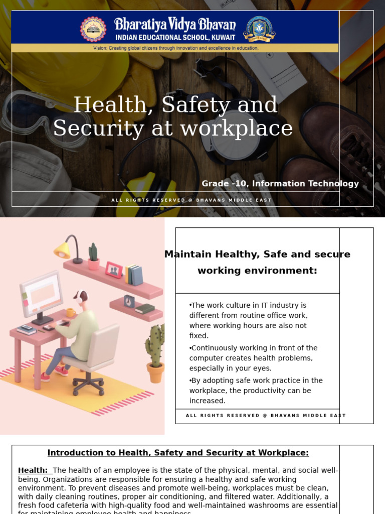 Health, Safety and Security at Workplace | PDF | Occupational Safety ...