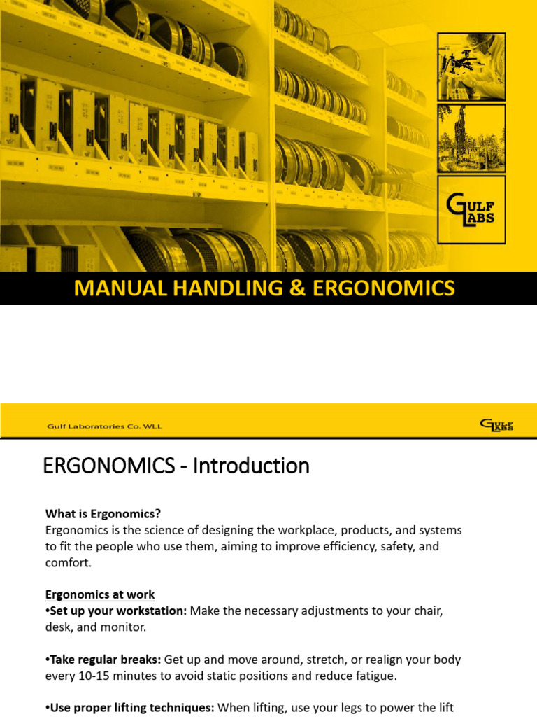Manual Handling Ergonomics Pdf Safety Occupational Safety And