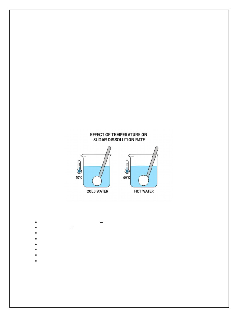 Sugar Dissolution Rate by Water Temperature | PDF | Temperature | Water