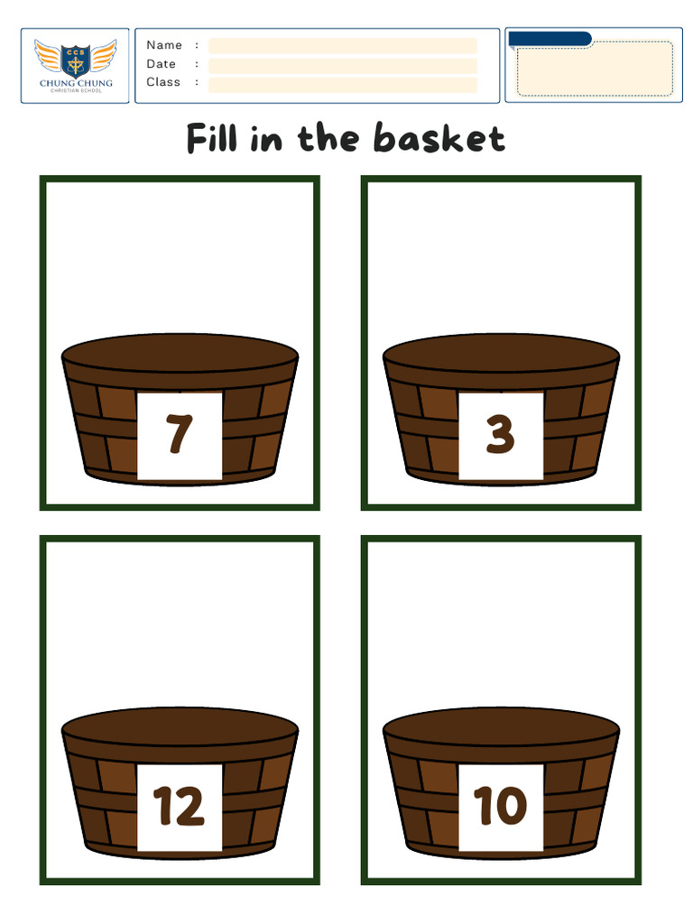Red Green Apples in A Basket Counting Worksheet | PDF