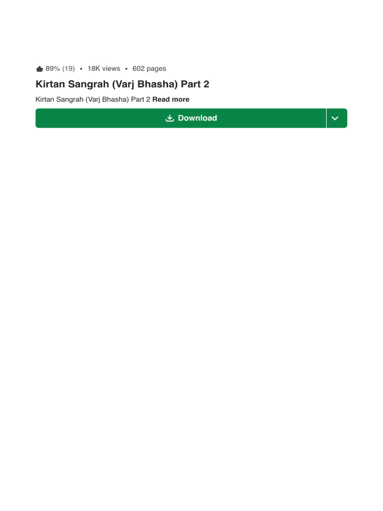 Kirtan Sangrah Part 2 Overview | PDF