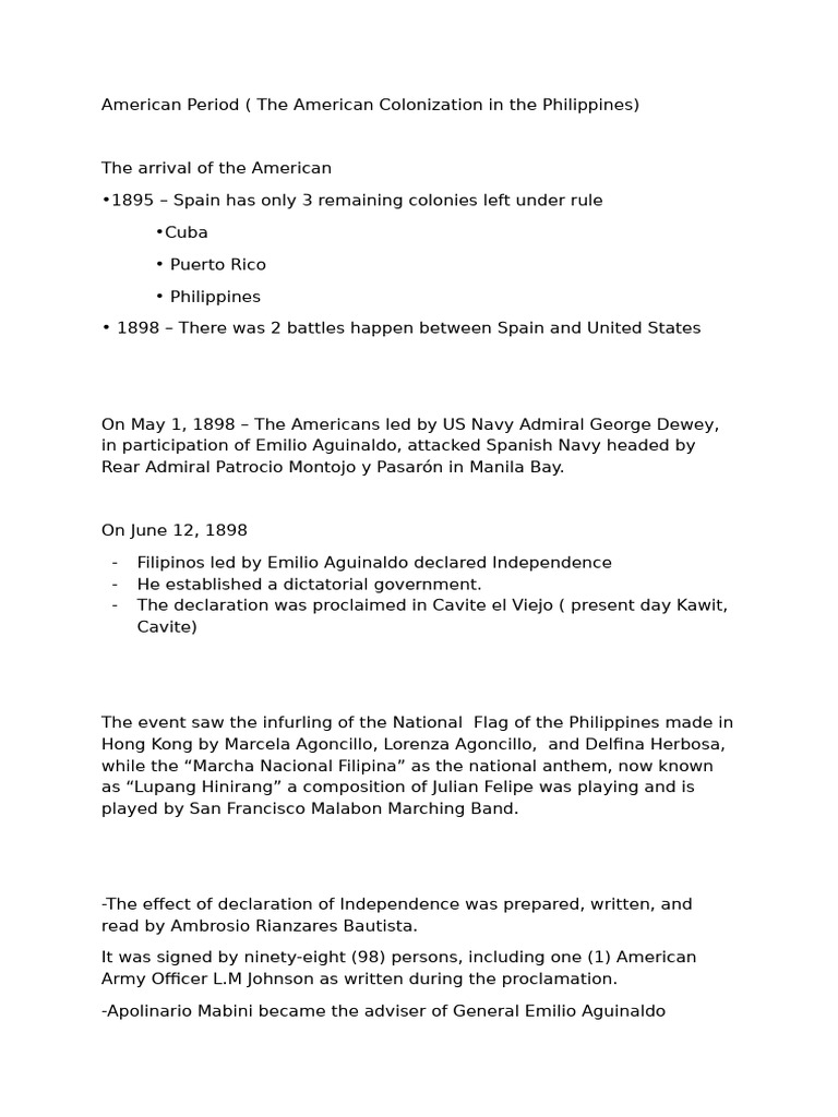 The American Colonization in The Philippines | PDF | Philippines ...