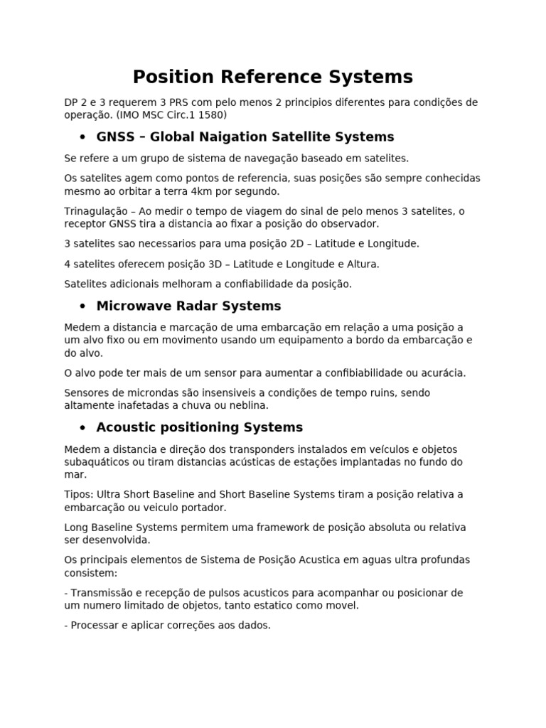 Sistemas de Referência de Posição Marítima | PDF | Laser | Satélite