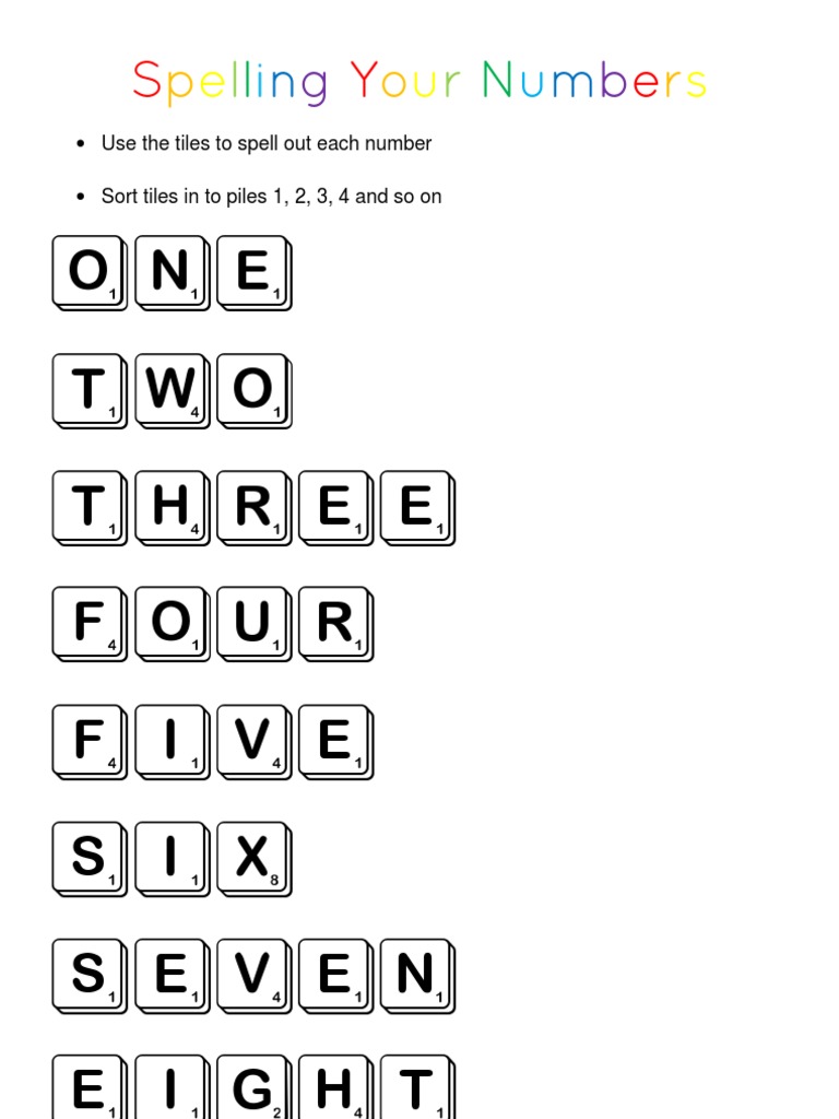 Spelling Numbers with Tiles | PDF