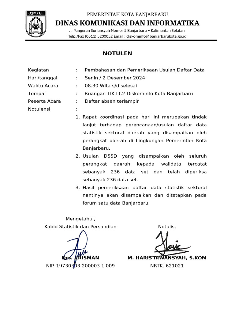 Notulen Rakor Ub. Mei 2025 | PDF