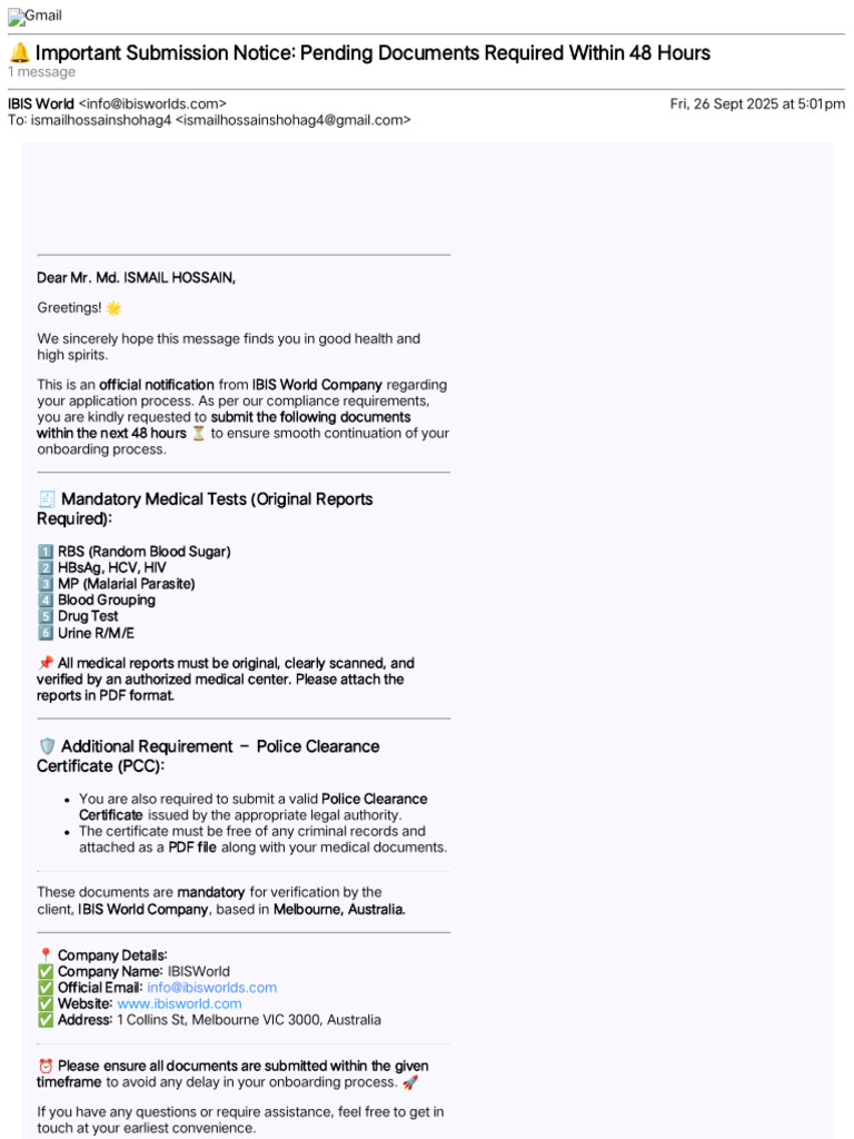 Gmail - ? Important Submission Notice - Pending Documents Required ...