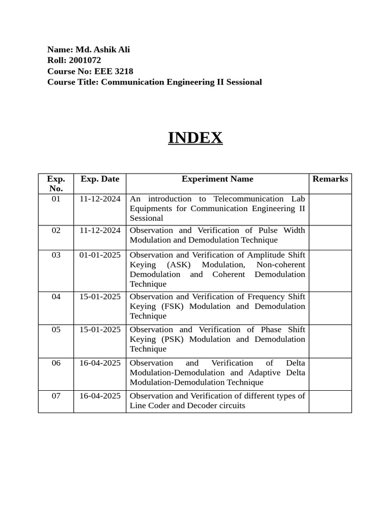 Index EEE3218 For Me | PDF