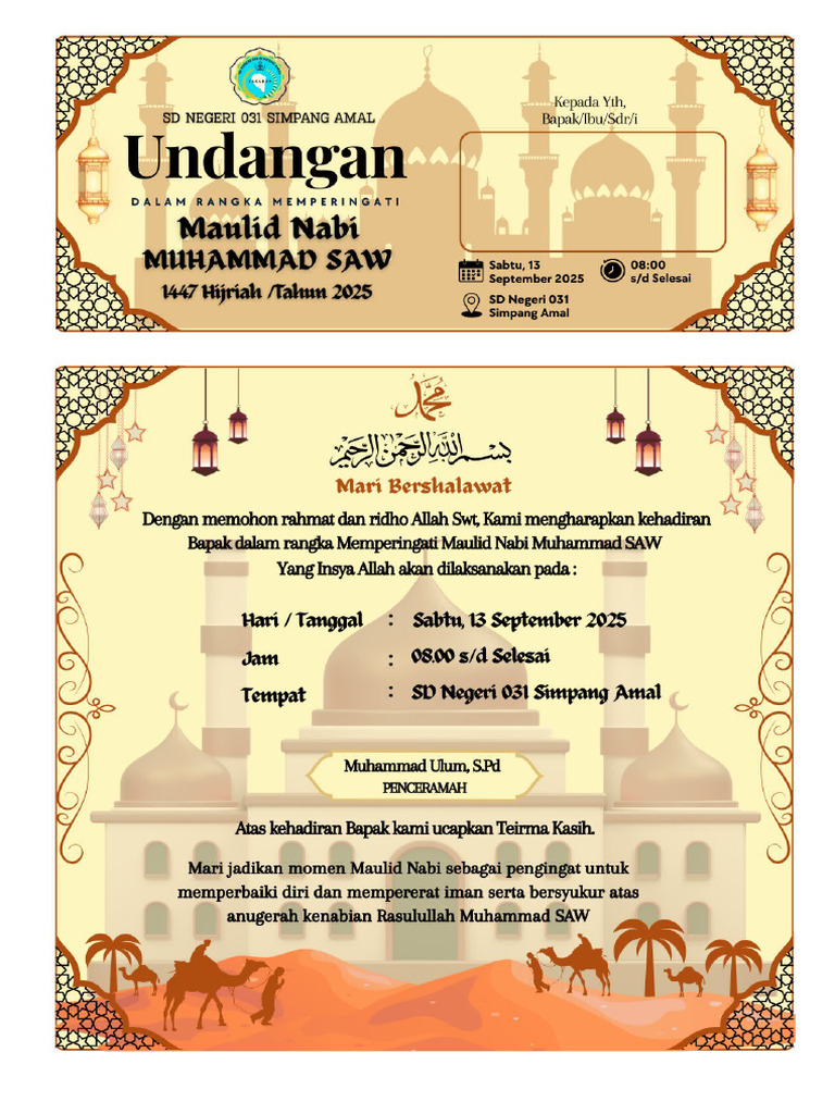 Undangan Maulid | PDF