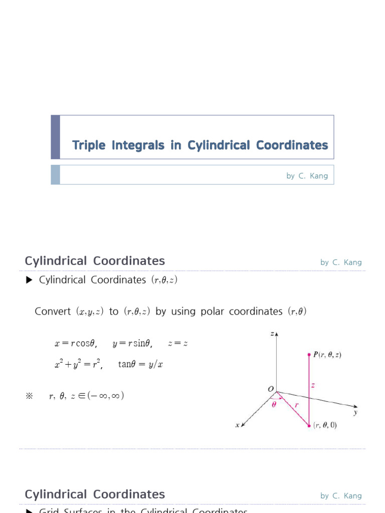 15-7triple Integrals in Cylindrical Coordinates | PDF | Coordinate ...