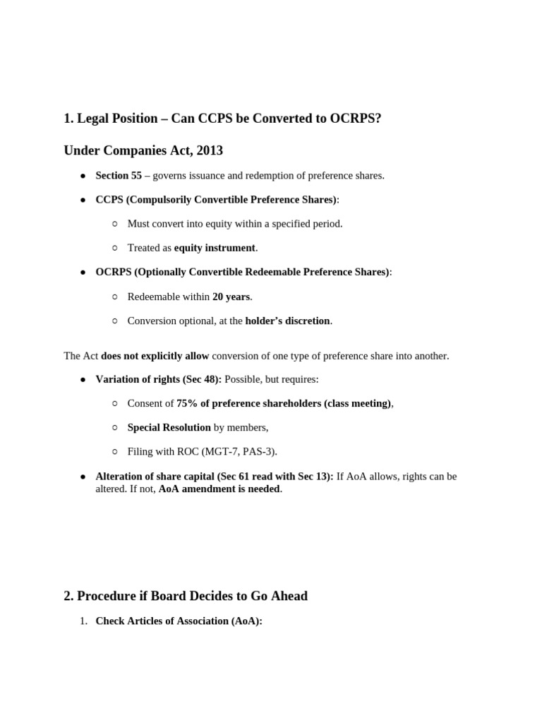 Conversion of CCPS Into OCRPS | PDF